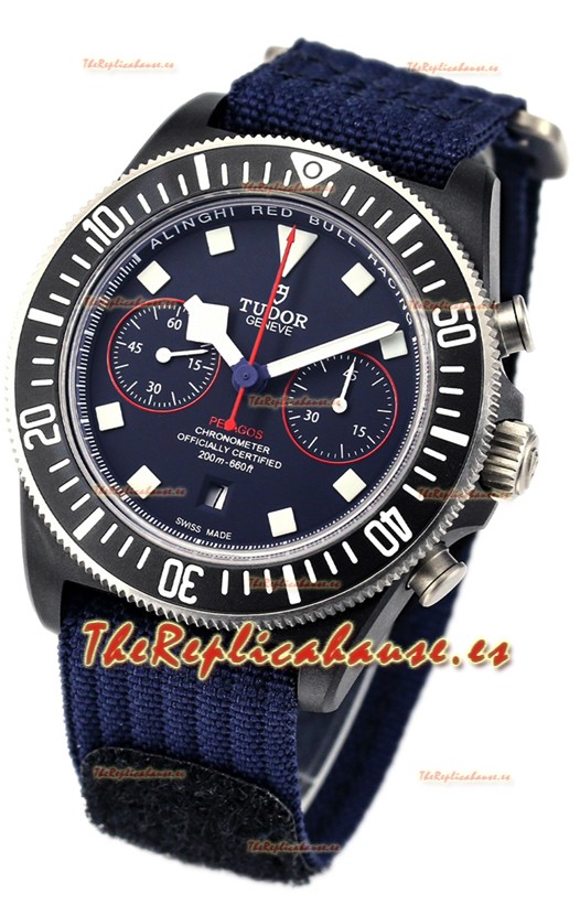 Tudor Pelagos FXD Caja Titanio Réplica Espejo 1:1 Cronógrafo Dial Azul ...